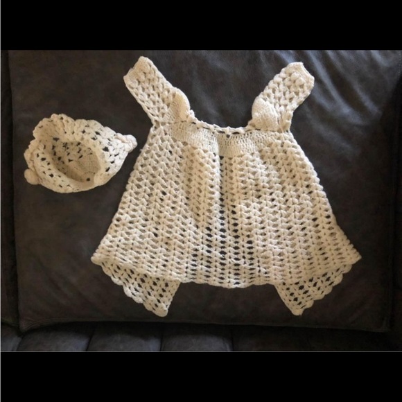 by Gloria | Dresses | Vintage Early 7s Handmade Crochet Baby Dress And ...